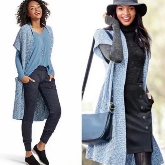CAbi | Sweaters | Cabi Napa Blue Marled Duster Sweater Vest 365 | Poshmark
